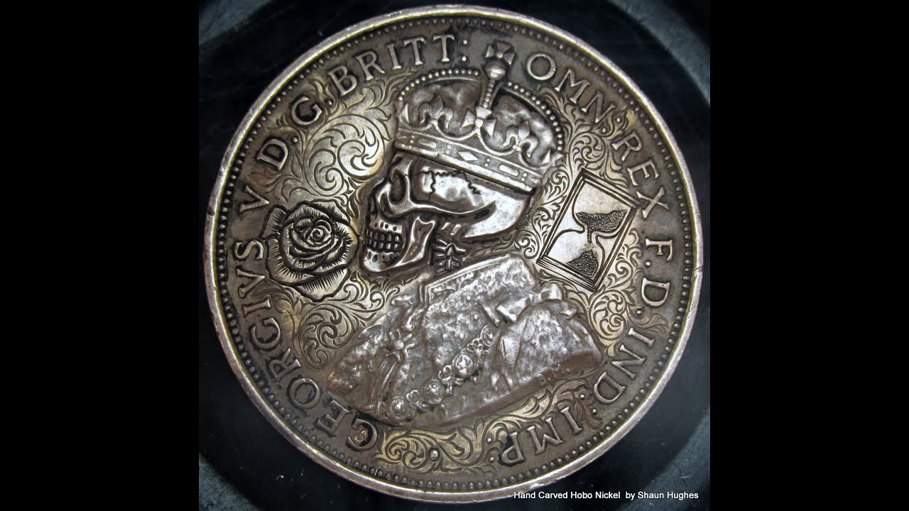 Engraved Penny Skull Scrolls Rose Hourglass Memento Mori - YouTube