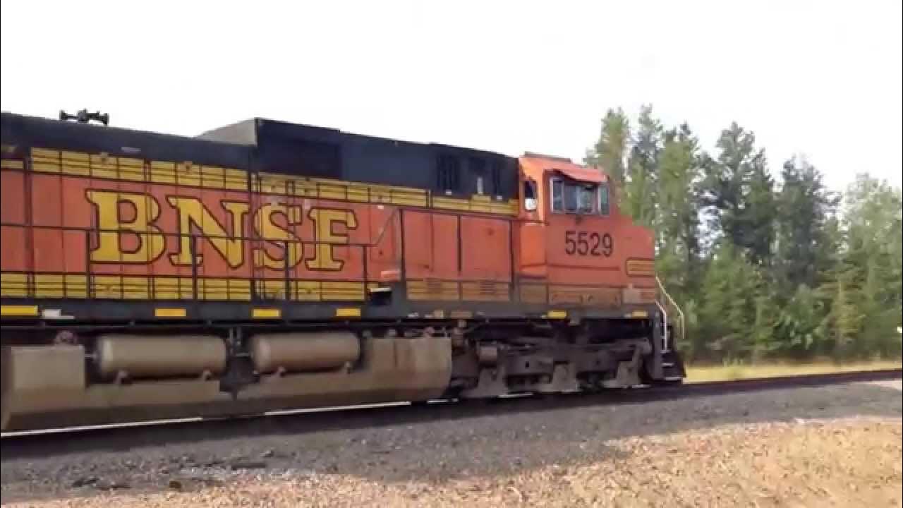 BNSF #5529 And BNSF #4738 Lead Manifest At Ferris Park - YouTube