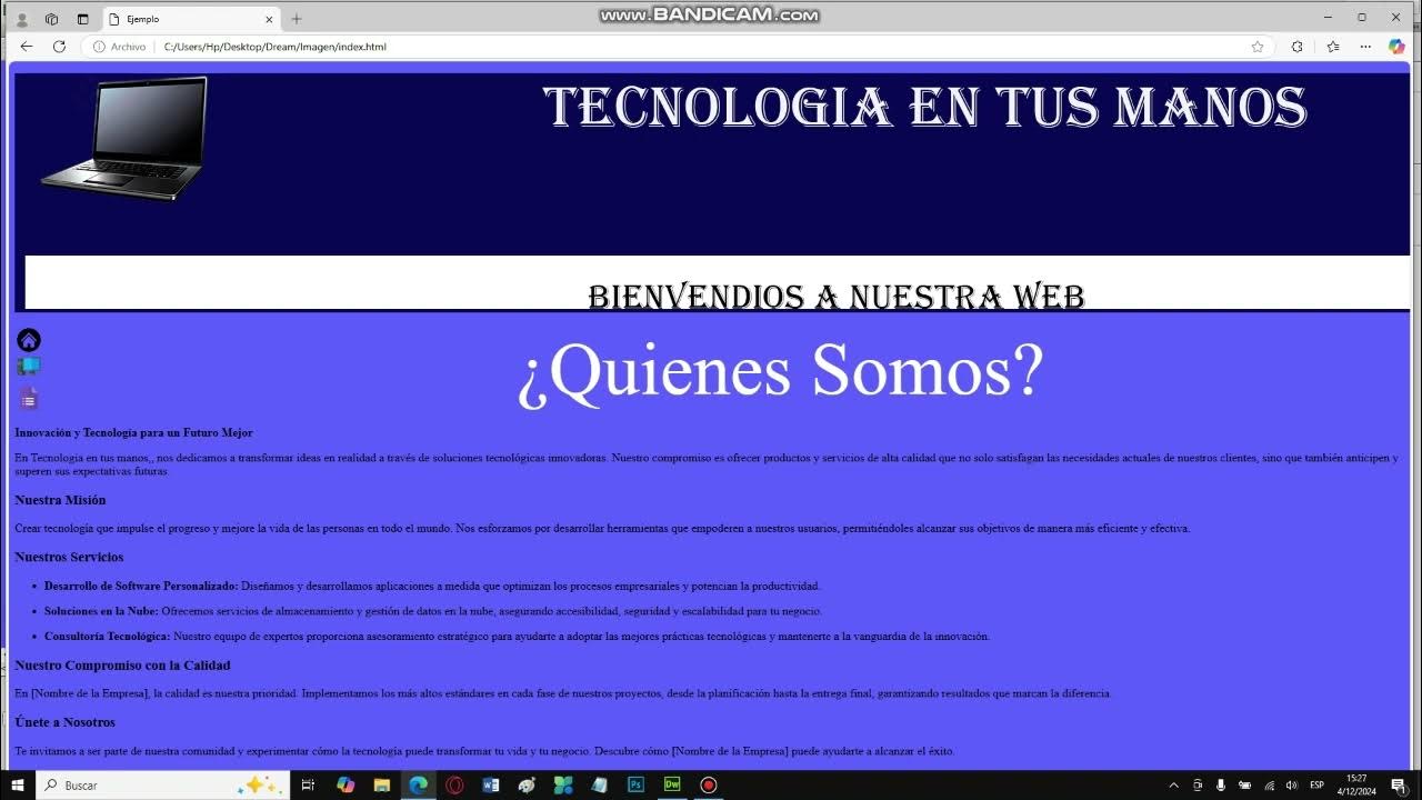 Creacion de pagina WEB simple en Dreamweaver II - YouTube
