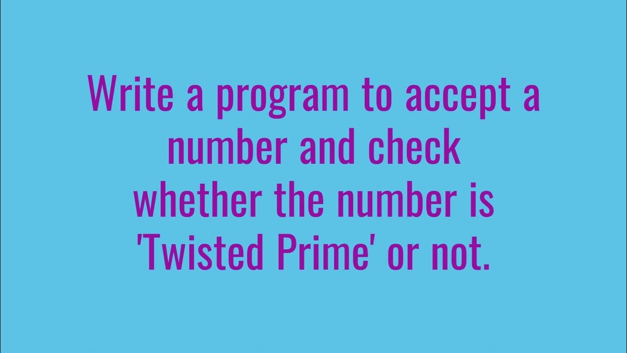 twisted prim no in JAVA - YouTube
