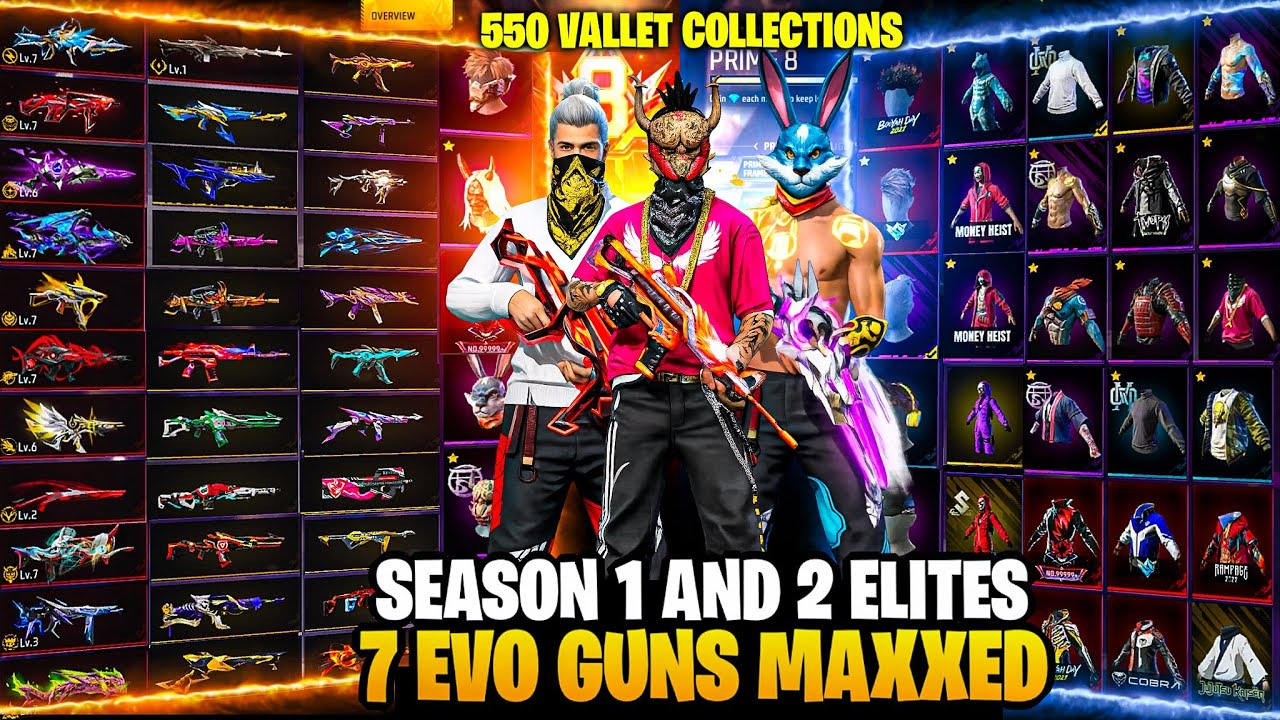 FF RICHEST OLD ELITES COLLECTIONS🥵||SEASON 1,2 ELITES OP ID SELL ‍🔥||7 ...