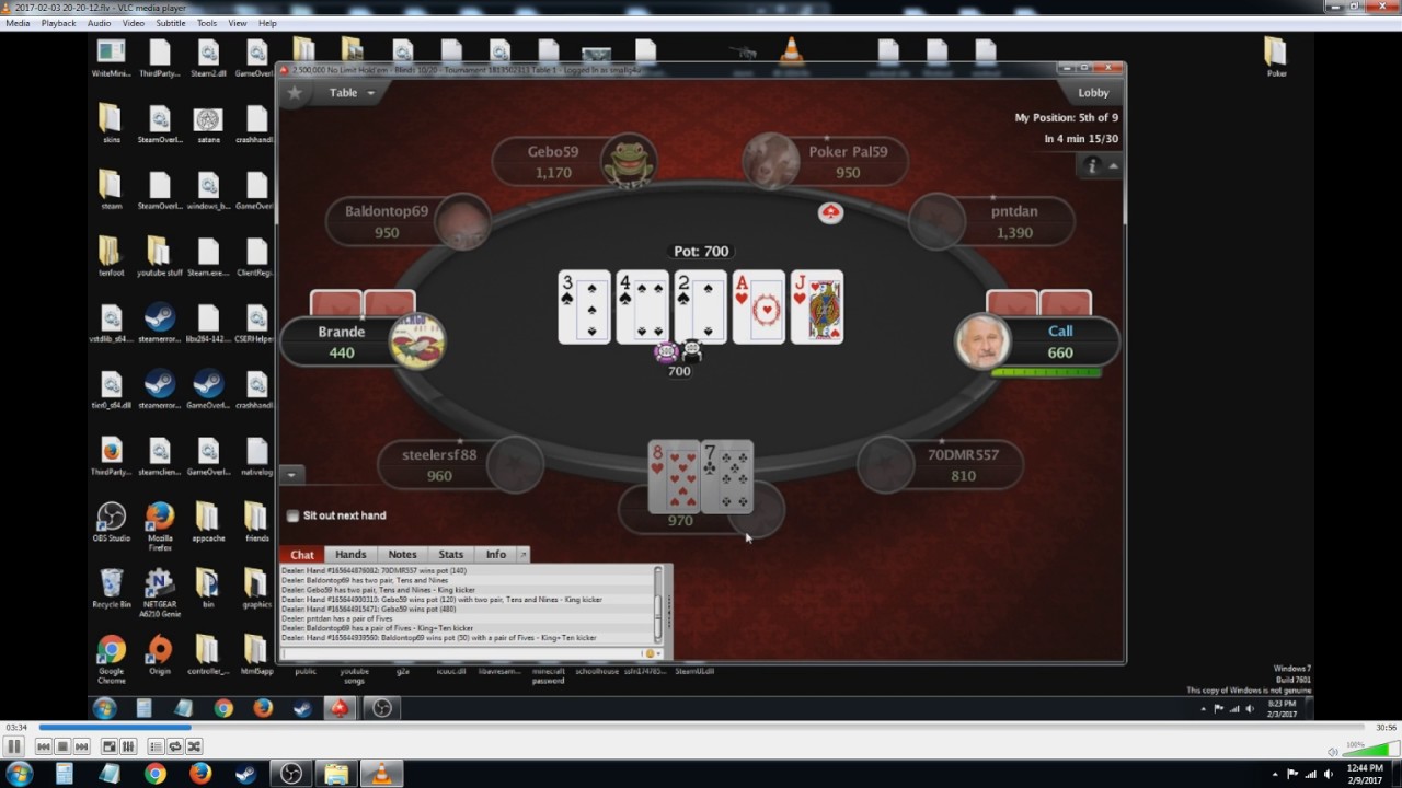 Guy flops straight flush on Pokerstars online poker game - YouTube
