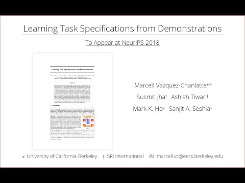 [NIPS/NeurIPS 2018] Learning Task Specifications from Demonstrations