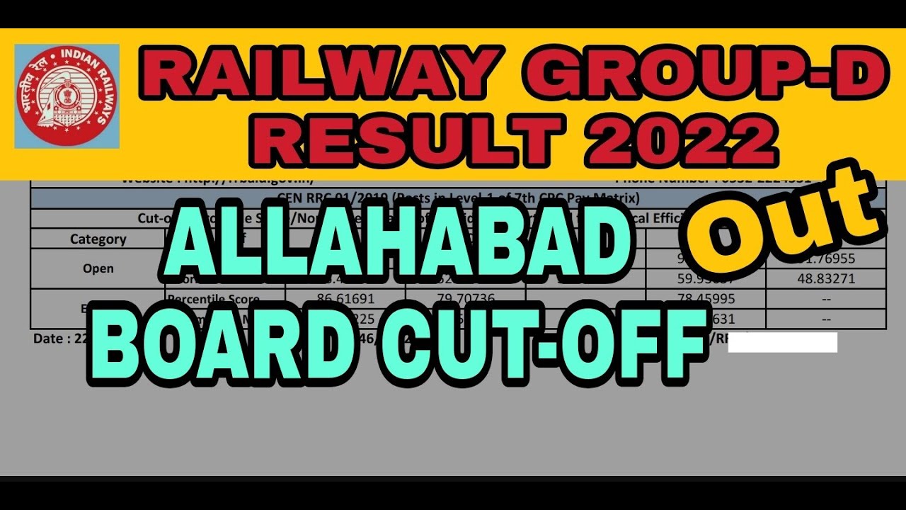 RRB ALLAHABAD ZONE RAILWAY GROUP-D CUT-OFF 2022 I RAILWAY GROUP-D ...