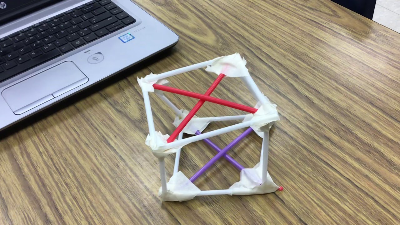 Straw and tape challenge triangle strength - YouTube