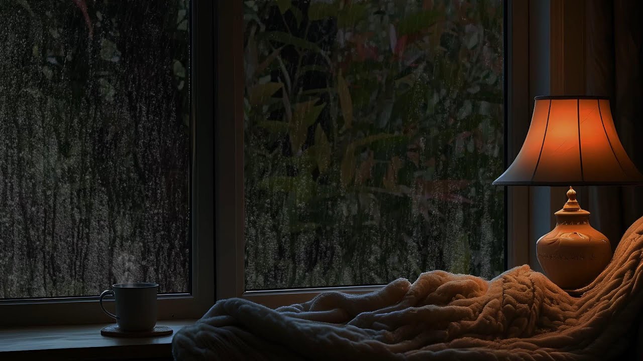 Soothing Rain on Window with Rolling Thunder | Perfect for Sleep, Study ...