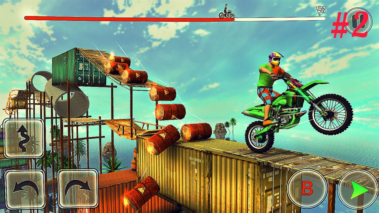 Bike Stunt Tricks Master game play #2 - YouTube