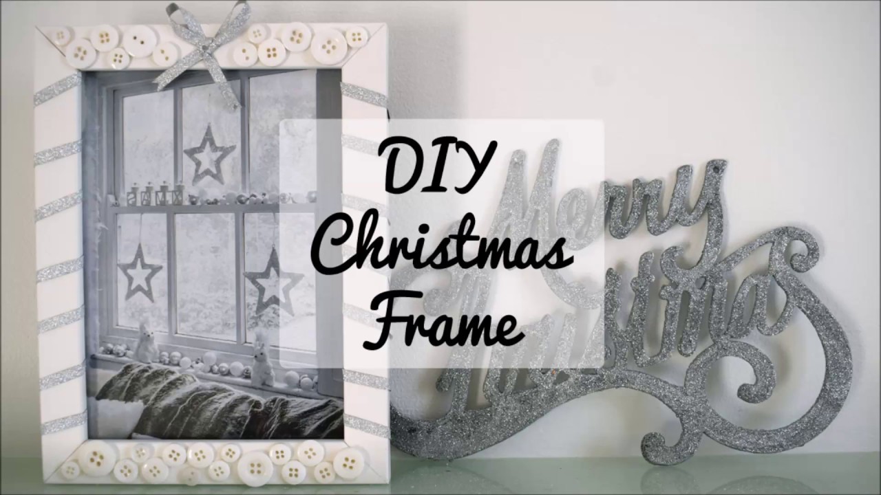 DIY Frame with Buttons and Christmas Ribbon - YouTube