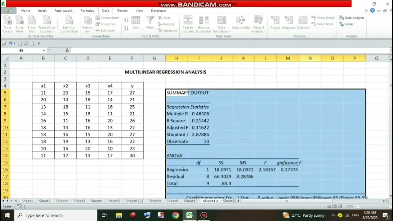How to Perform Multilinear Regression Analysis in Excel? - YouTube