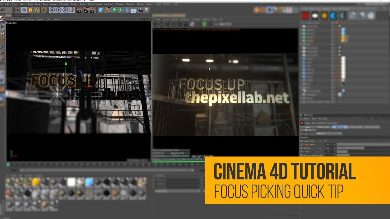 Cinema 4D Quick Tip: Pulling Focus on Tricky Scenes - YouTube
