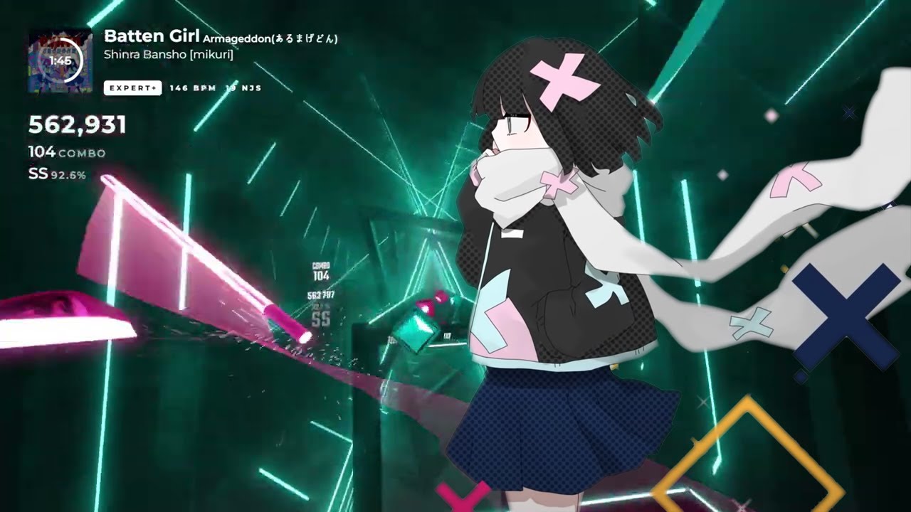 Shinra Bansho - Batten Girl (Vocal. あよ) [비트세이버] - YouTube