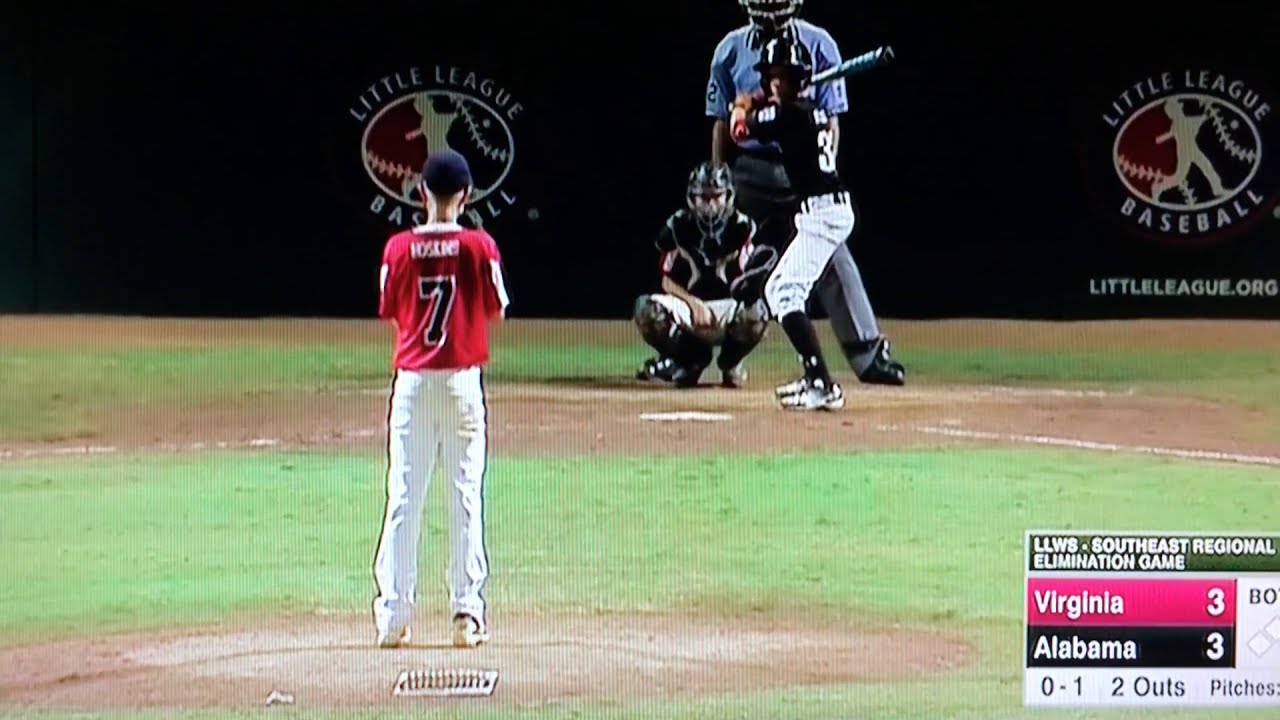 Brody Stacey gets Hit In The Back - 2018 LLWS Virginia vs Alabama - YouTube