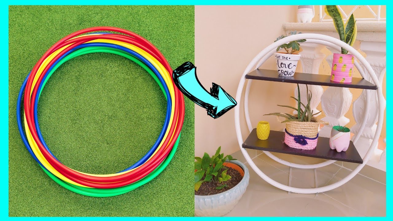 DIY Estante con HULA HULA // HULA HOOPS Shelf - YouTube