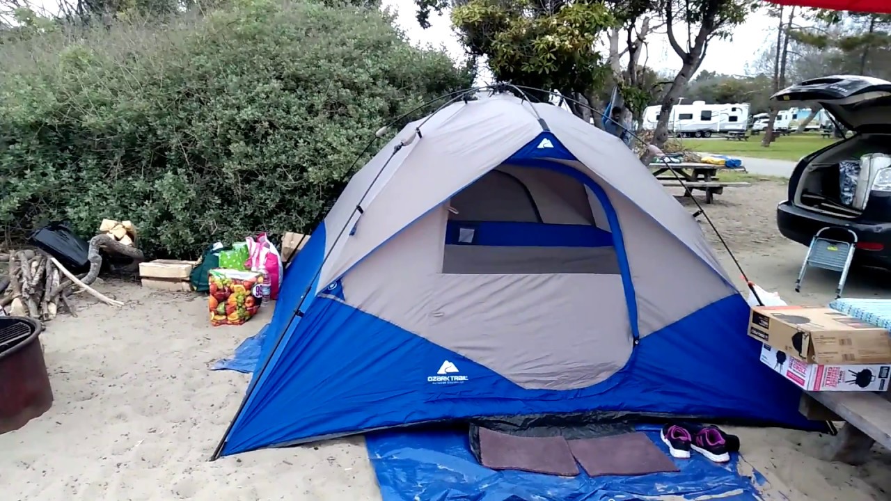 Beach camping at Carpinteria State Beach. - YouTube