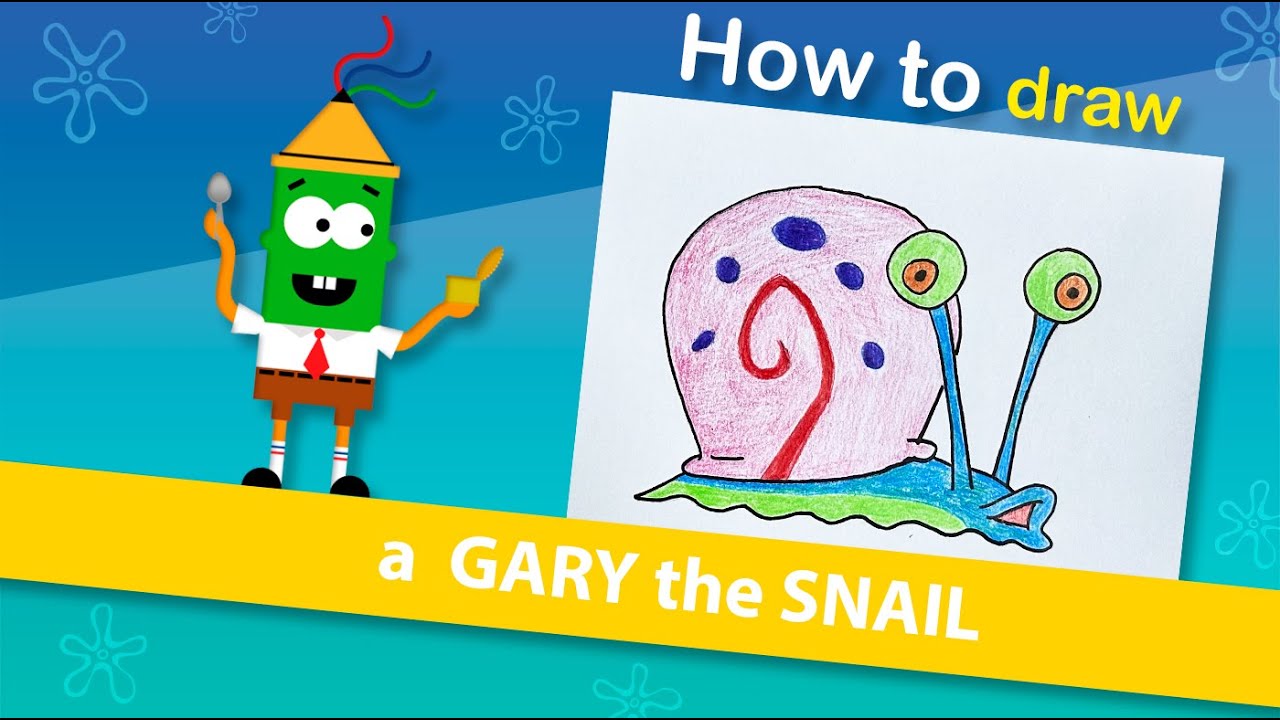 Draw a Gary the Snail - Sponge Bob Square Pants- with Easy Pen - YouTube
