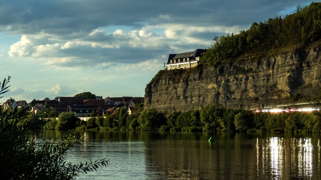 4K - Germany - Bavaria - Zellingen: River Main around camping Zellingen ...