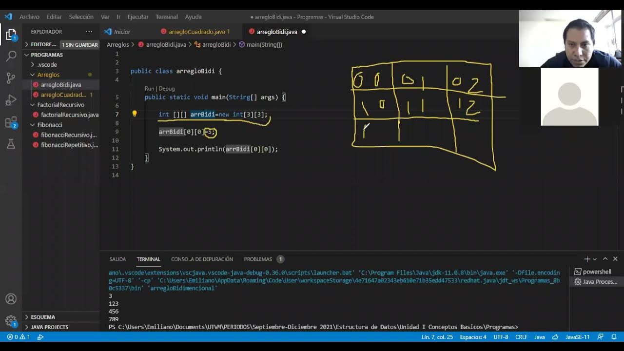 Estructura de Datos: Arreglo Multidimensional PRACTICA - YouTube