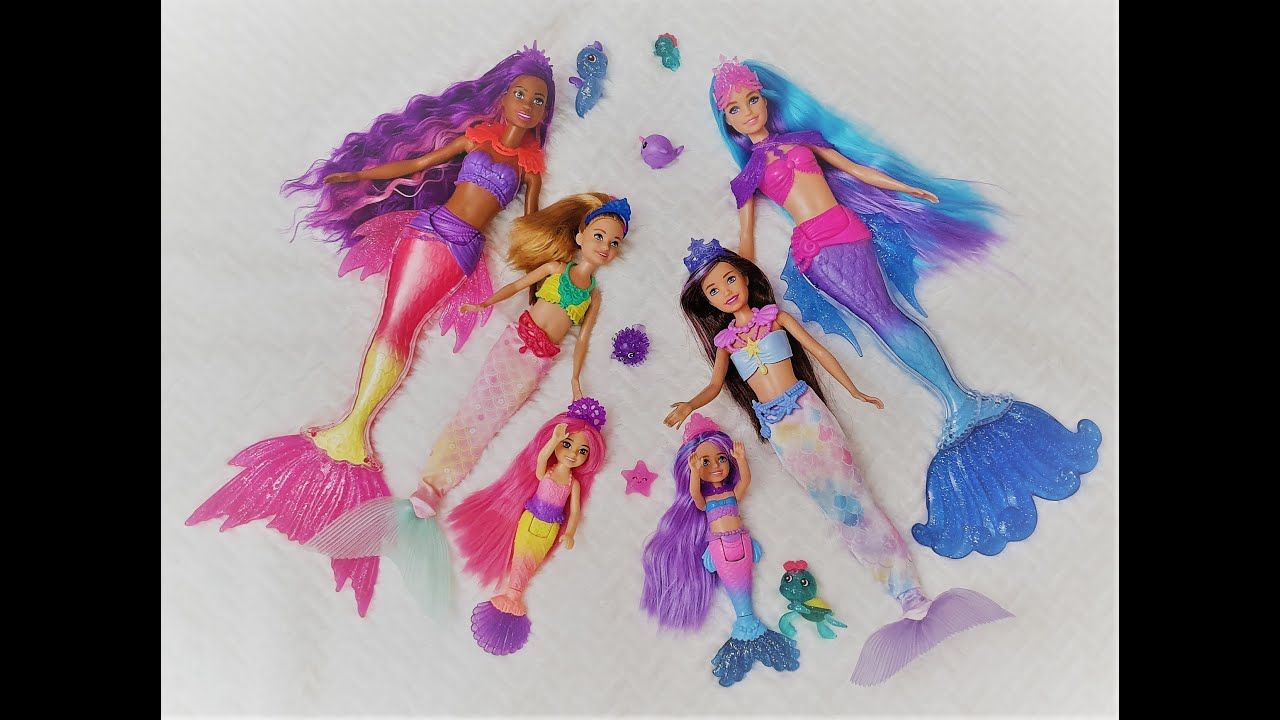 💖🧜‍♀️PICTORIAL Video Barbie Mermaid Power Dolls! Malibu, Brooklyn ...