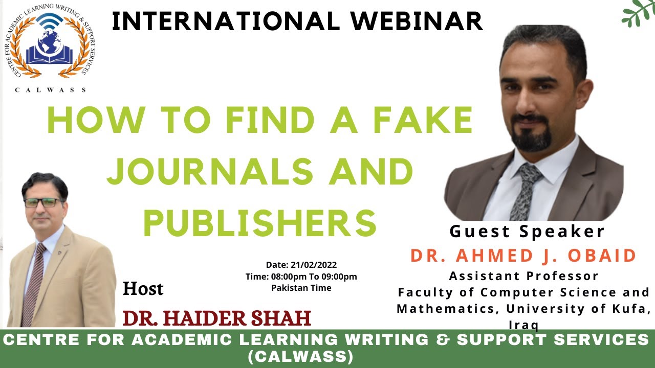 HOW TO FIND A FAKE JOURNALS AND PUBLISHERS - YouTube