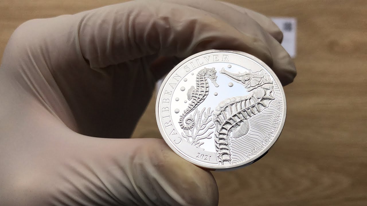 2021 Barbados Caribbean Silver Seahorse 1oz Silver BU Coin - YouTube