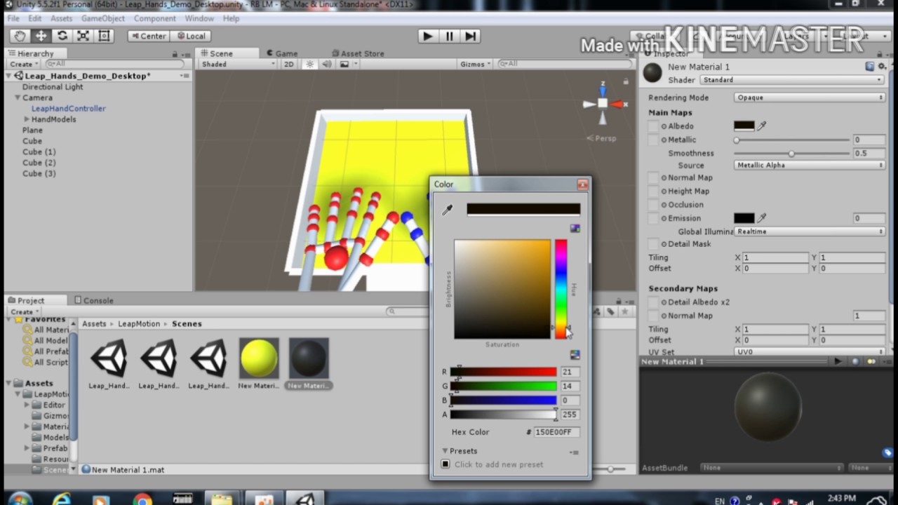 Roller Ball with Leap motion using Unity 3D Program - YouTube