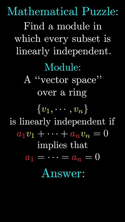 A Module Where Every Subset is Linearly Independent - YouTube