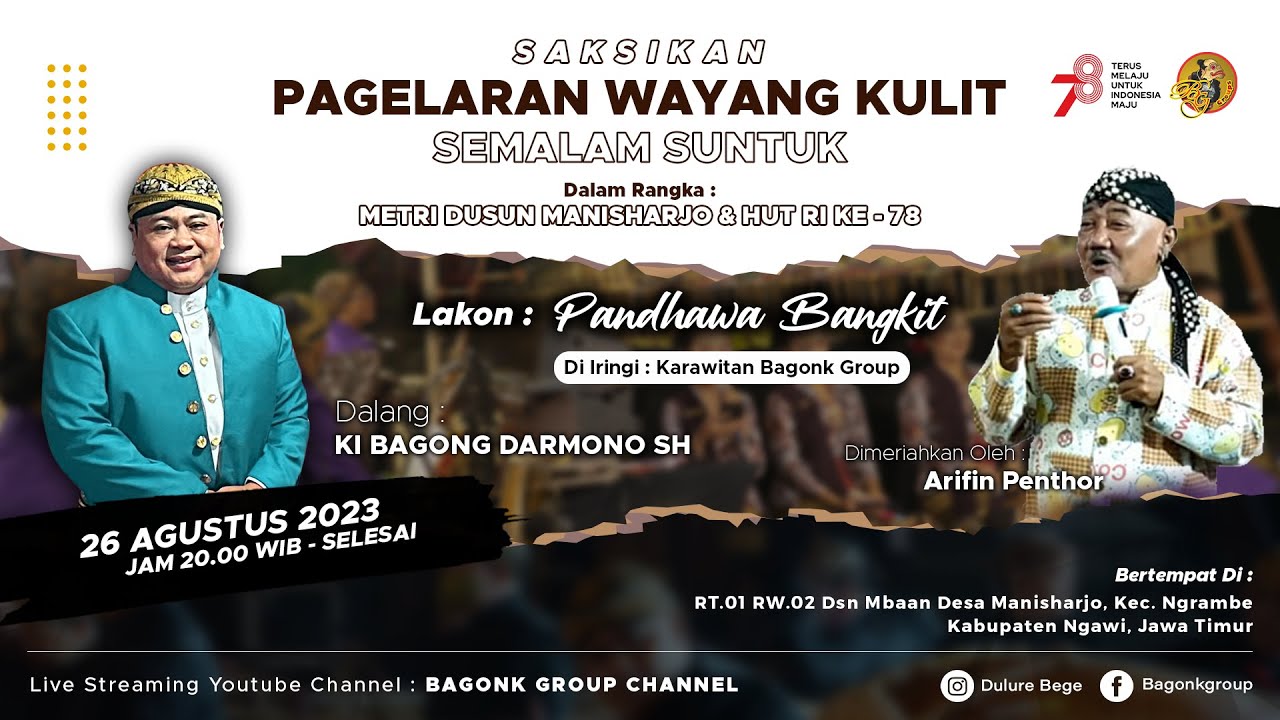 LIVE Wayang Ki Bagong Darmono SH - Arifin Penthor Dkk. Lampahan ...