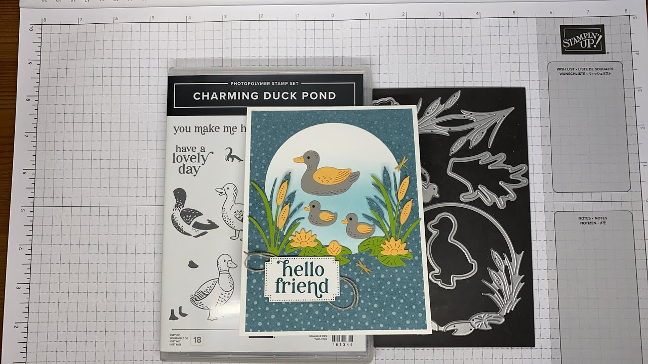 Stampin’ Up! Charming Duck Pond Hello Friend Card Tutorial - YouTube