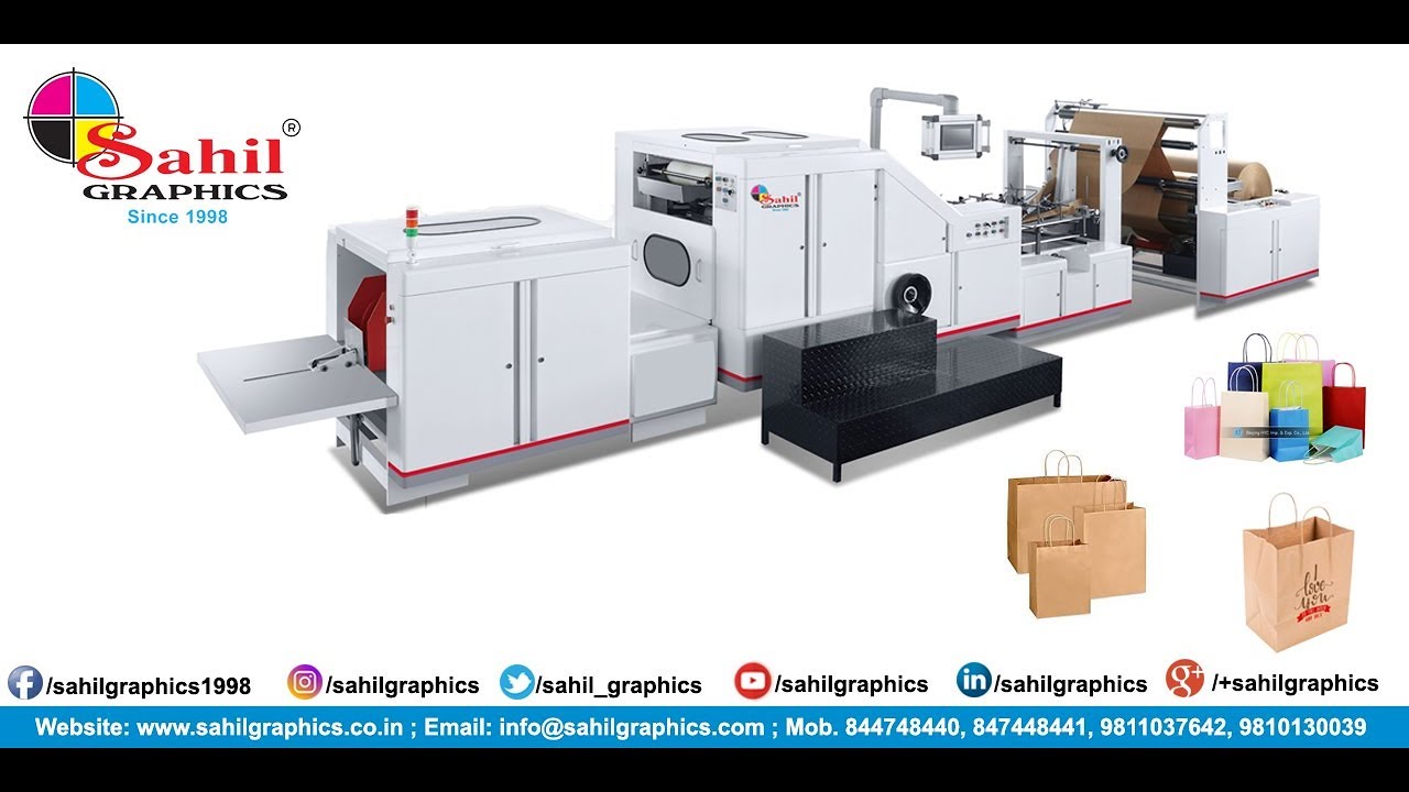 PAPER BAG MAKING MACHINE | ROLL FED SQUARE BOTTOM | SAHIL GRAPHICS ...