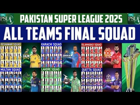 PSL 10 All Team Final Squad | PSL all team squad after draft - YouTube