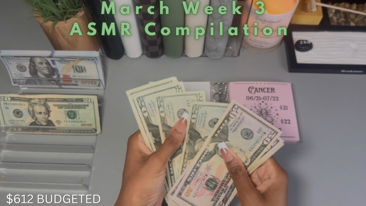 ASMR Cash Stuffing Compilation | Challenges & Weekly Budgeting ...