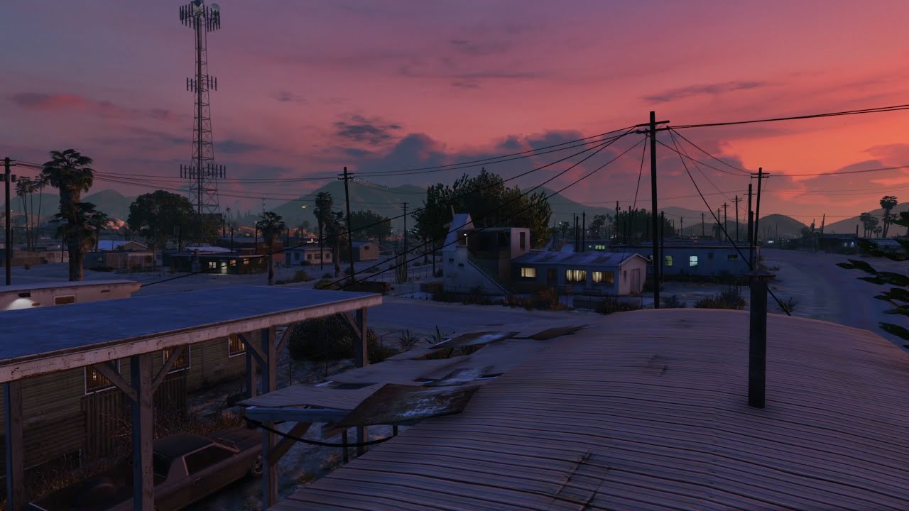 Ambient Desert Town View | GTA V Sandy Shores (Country Sounds | ASMR ...