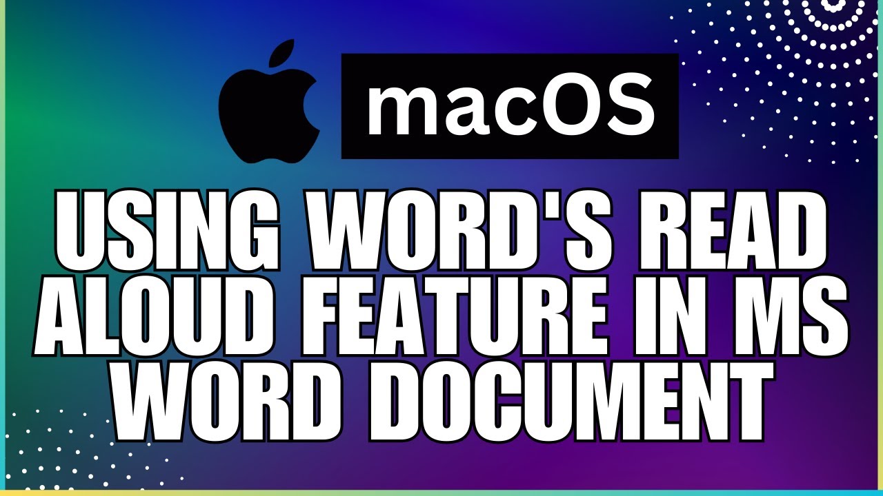 How To Use Word's Read Aloud Feature In a Microsoft Word Document-For ...