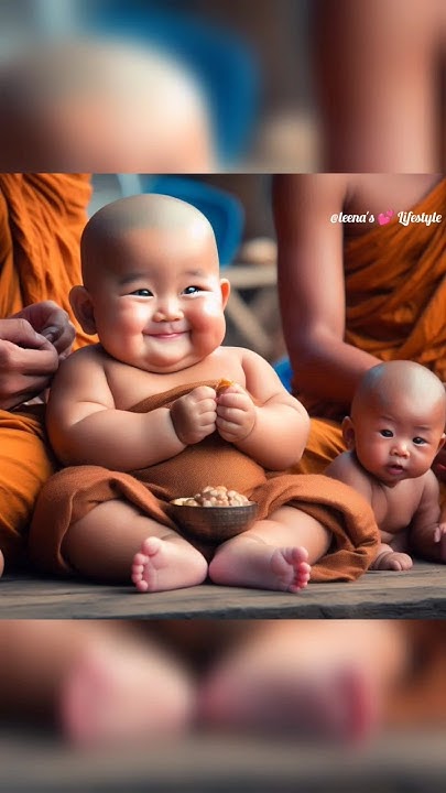 So cute little monk | | monk baby with mom happy moments 💕💕💕#monk # ...