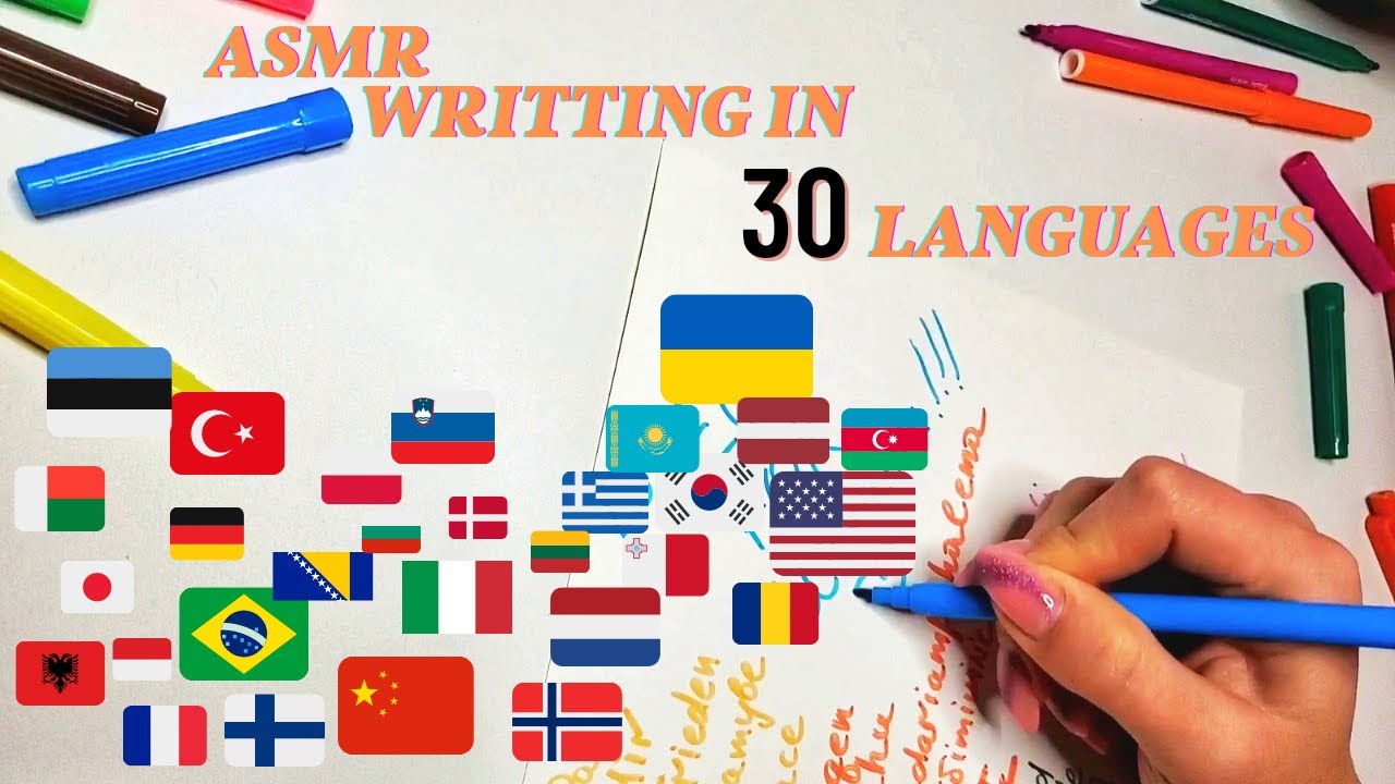 ASMR Writing word "PEACE" in 30 Languages - YouTube