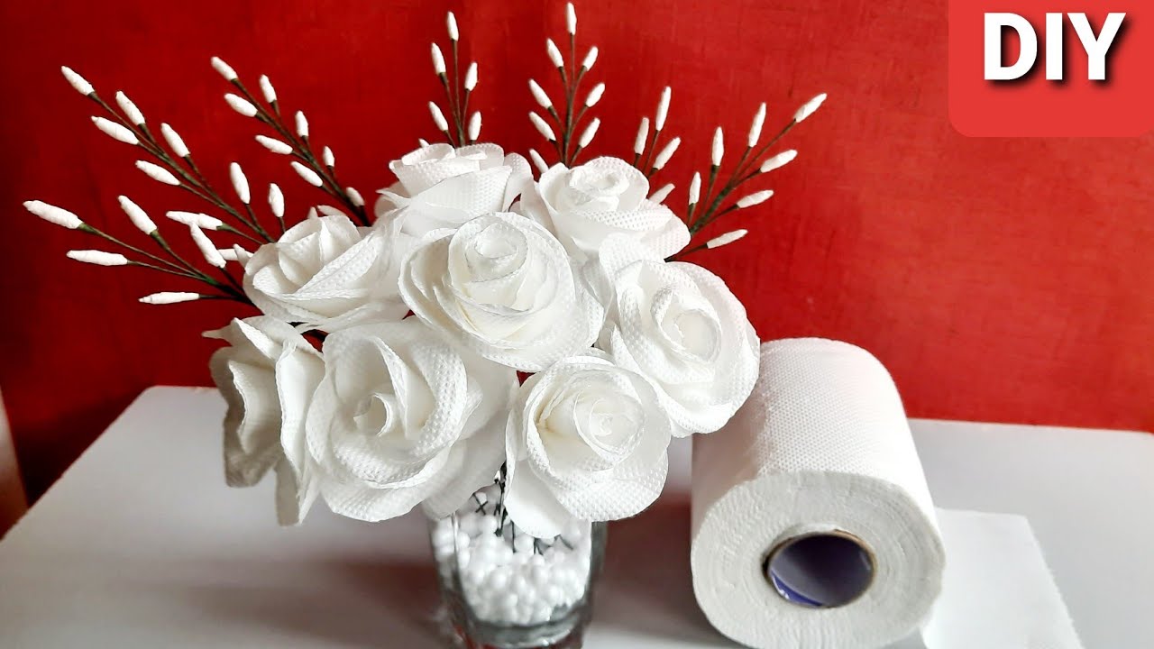 DIY:How to make easy tissue paper rose ||Glorious Creativity|| - YouTube