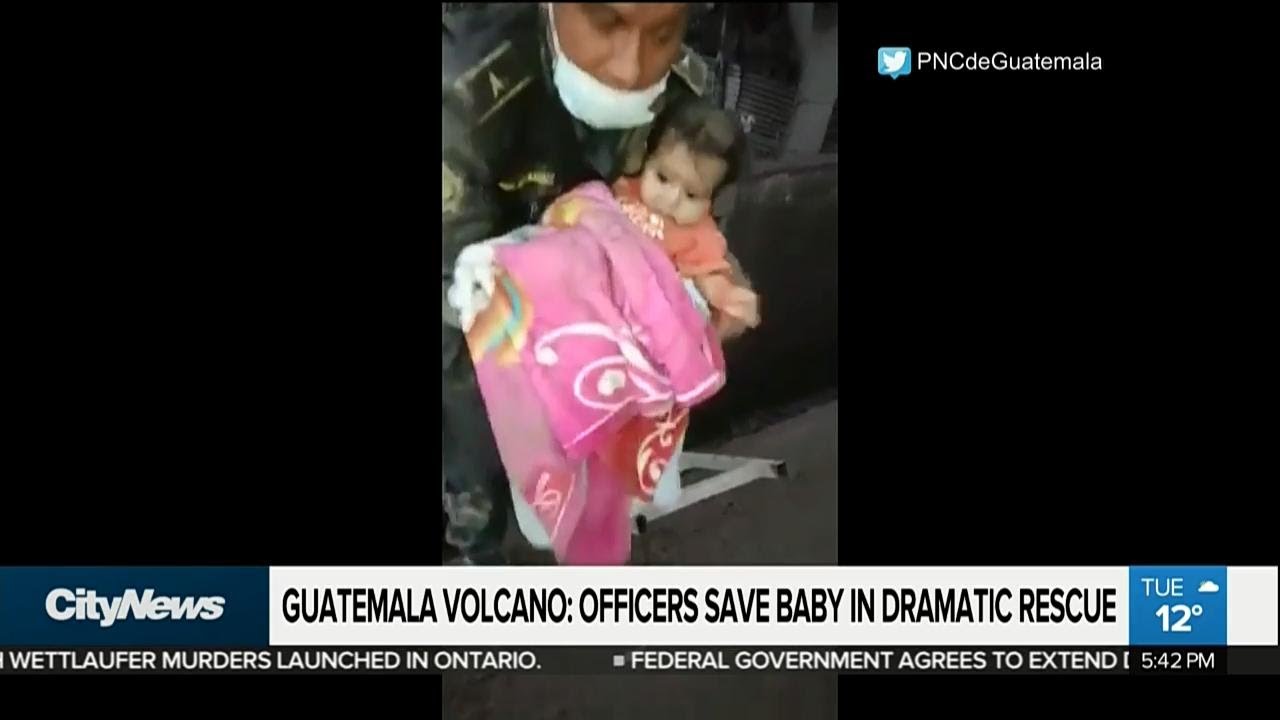 Baby rescued after Guatemala volcano erupts - YouTube