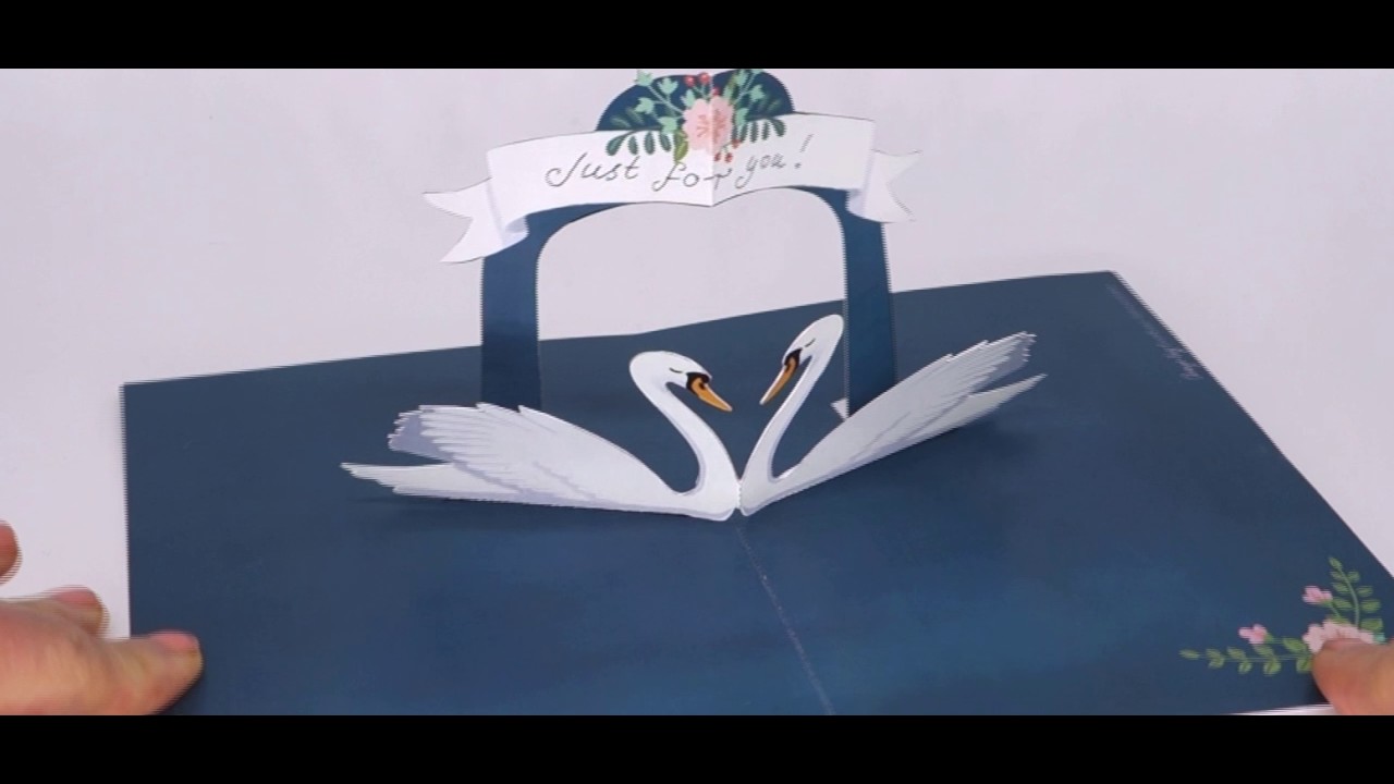 Swan Pop-Up Card for Valentine's - YouTube