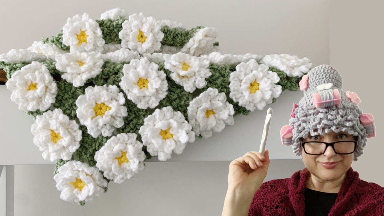 Easy Way Daisy Flower and Blanket Crochet Tutorial - YouTube