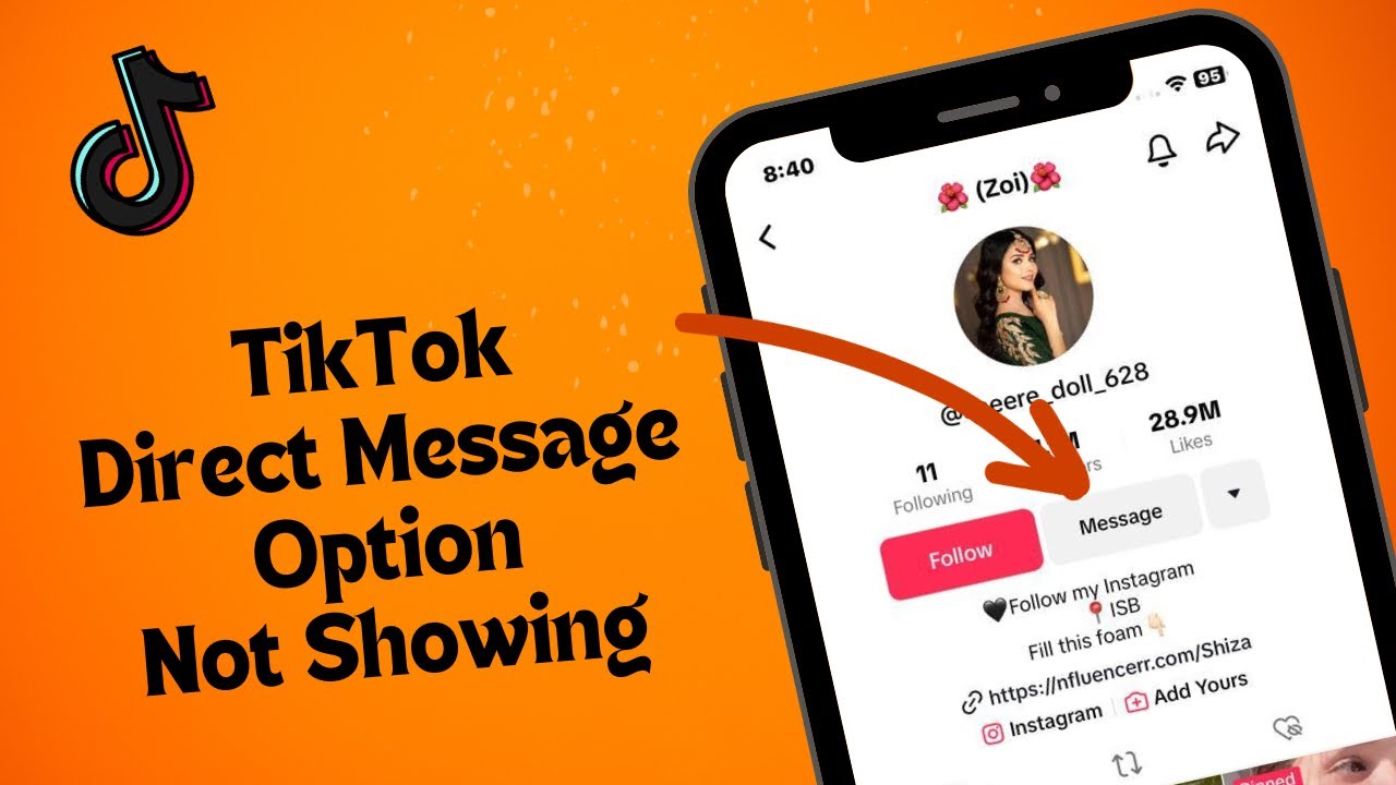 Fix TikTok Direct Message Option Not Showing In iPhone - YouTube