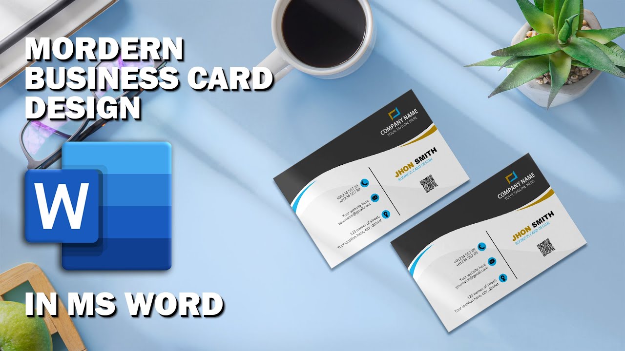 How to Design A Modern Business Card in MS word | Modern Business Card ...