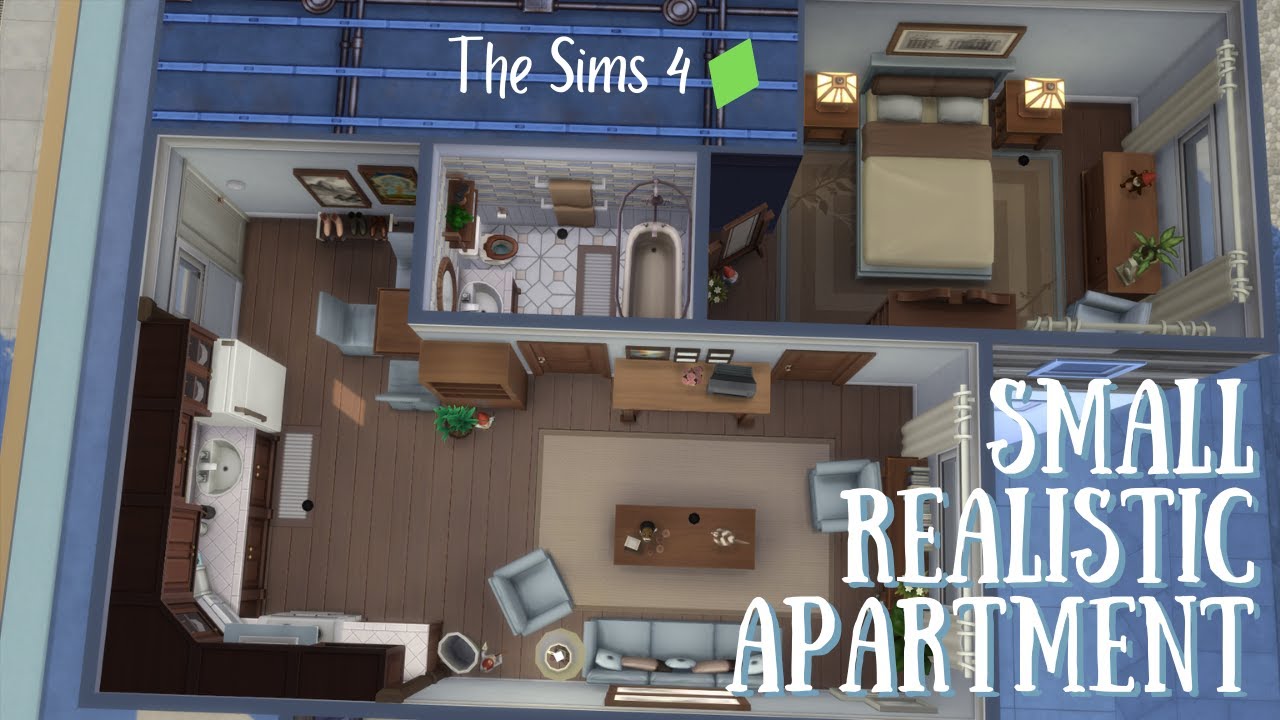 Small Realistic Apartment | The Sims 4 Speed Build | - YouTube