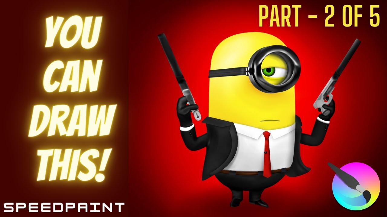 Agent Minion (HITMAN) - Part 2 | Digital Painting using Krita # ...