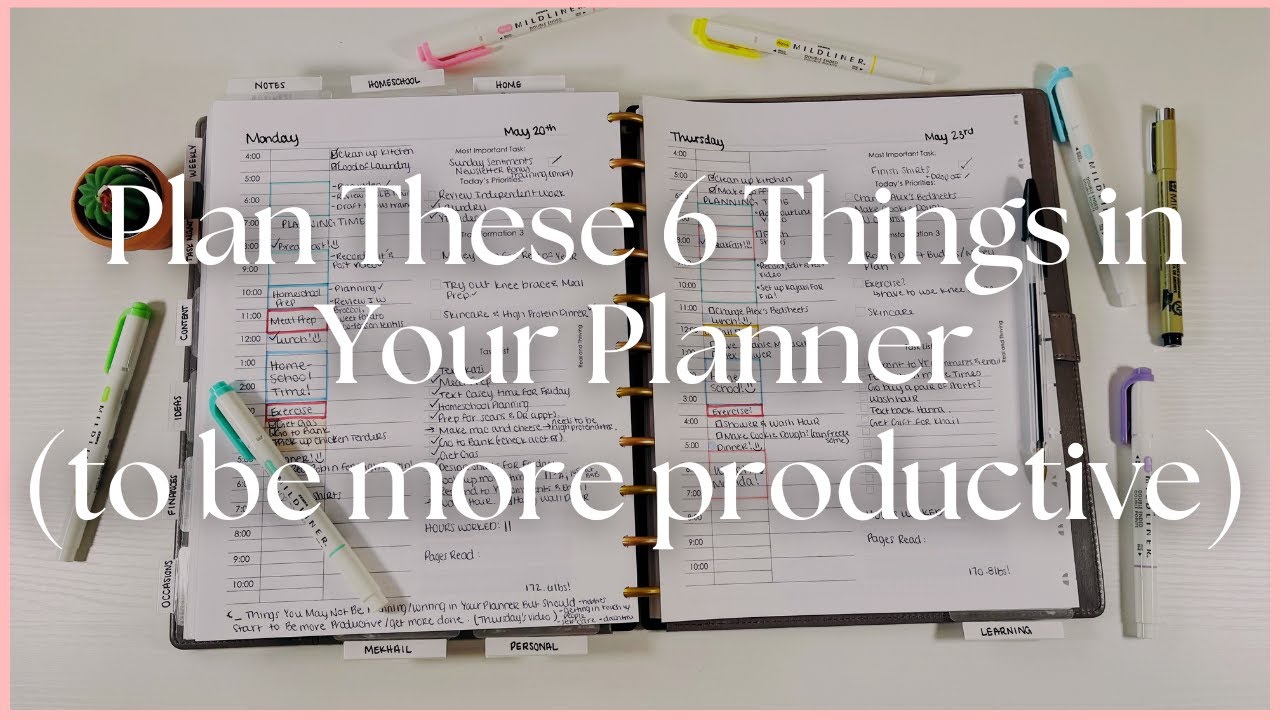 6 Things to Plan in Your Planner to Be More Productive | Custom ...