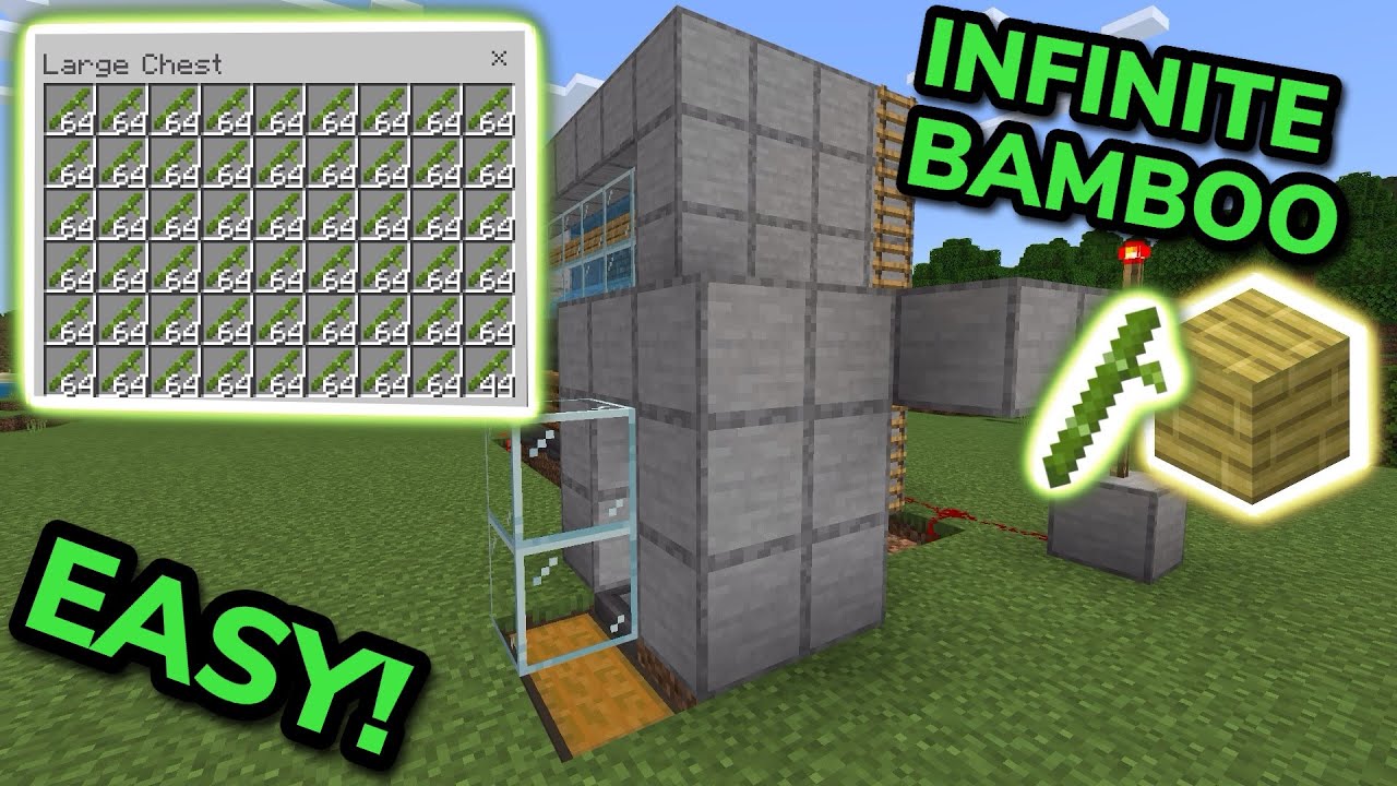 NEW BEST BAMBOO FARM TUTORIAL in Minecraft Bedrock (MCPE/Xbox/PS/Switch ...