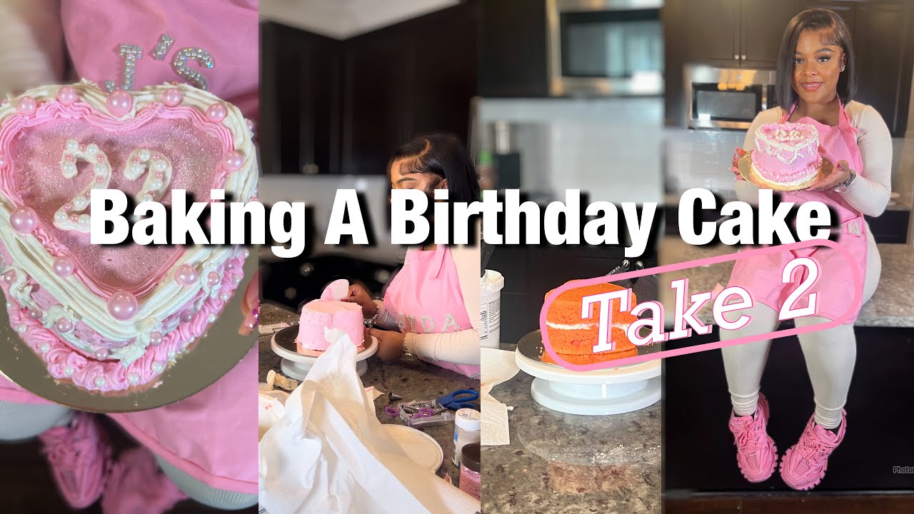 I MADE MYSELF A BIRTHDAY CAKE 🎂💖 | JAYDA WEEK ( viral heart cake ...