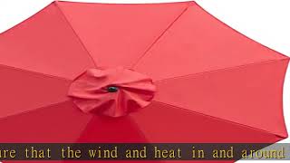 Sunnyglade 9ft Patio Umbrella Replacement Canopy Market Umbrella Top Fit Outdoor Umbrella Canopy (R