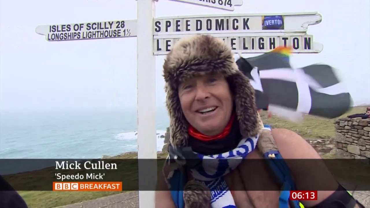 Speedo Mick completes walk down Britain in just speedos (2) (UK) - BBC ...
