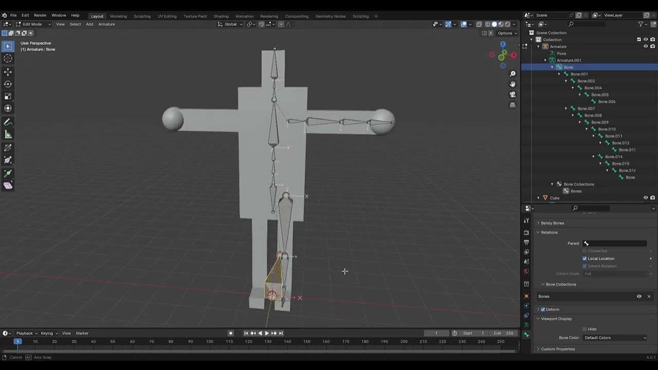 Blender IK Rigging 011 Parent Pelvis Root bone Edit Mode Ctrl P Keep Offset - YouTube