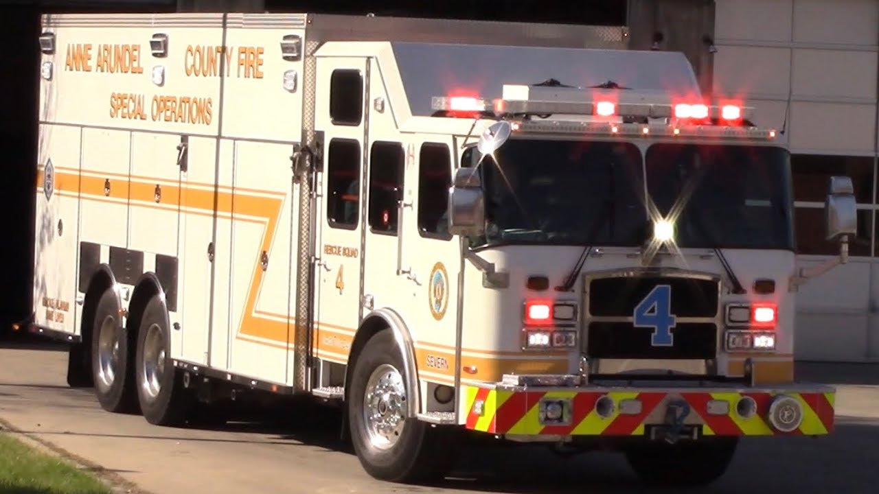 Anne Arundel County Fire Department Rescue Squad 4 Responding - YouTube